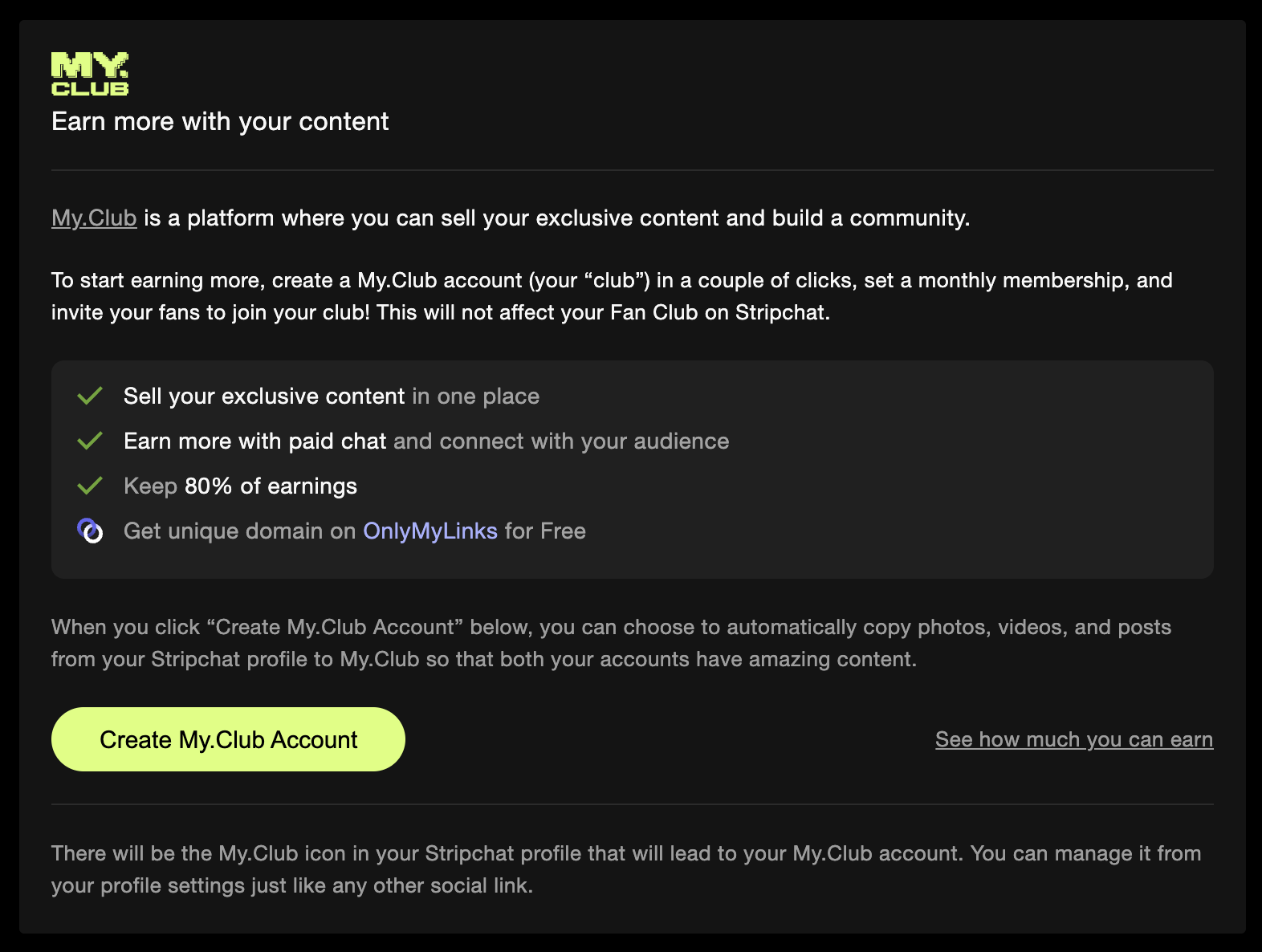 How to connect my Stripchat account to My.Club? – My.Club Help Center
